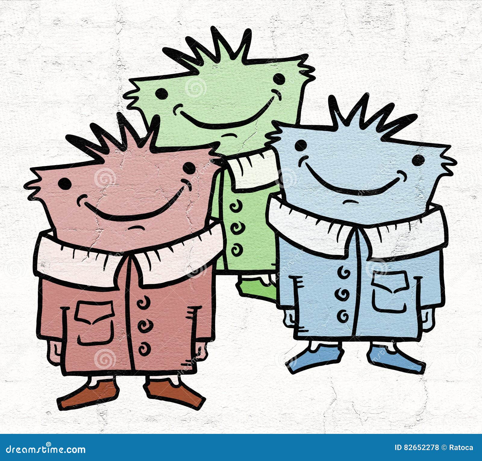 Funny friends stock illustration. Illustration of team - 82652278