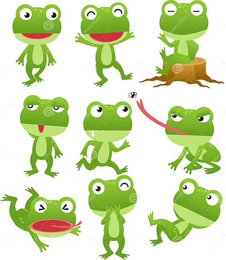 Funny Frog Cartoon Collection Stock Vector Illustration Of Funny