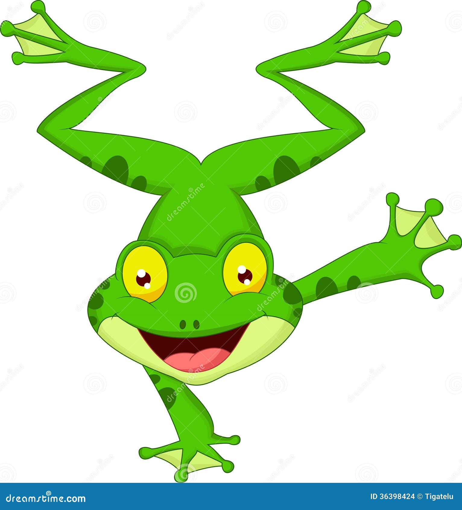 Funny Frog Cartoon Standing on Its Hand Stock Vector - Illustration of ...