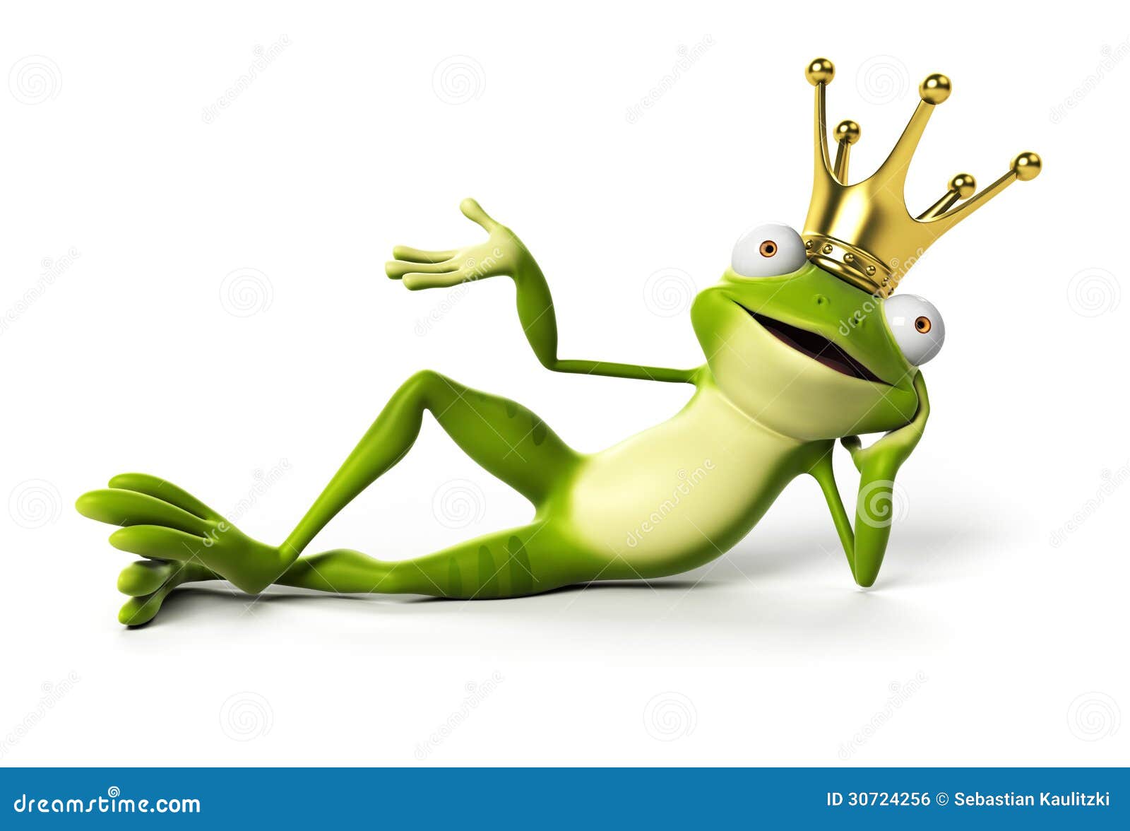 A Funny Frog In The Grass, Vector Illustration. Calm Cartoon Froglet ...