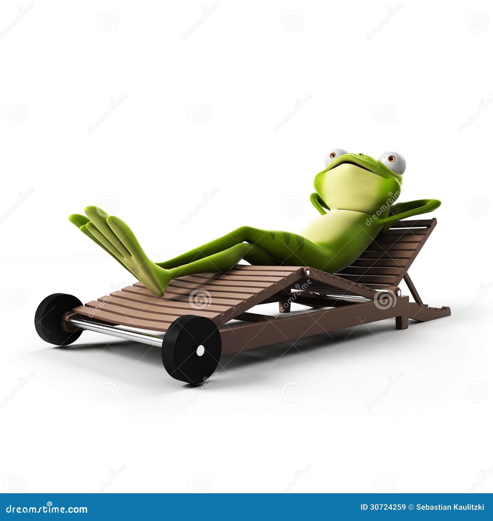 Frog Laying Down Preaching Flat Cartoon Green Friendly Reptile Animal ...