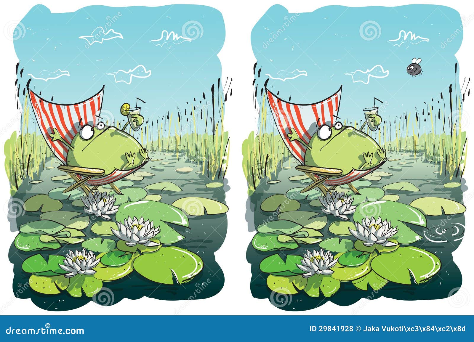 Funny Frog Differences Visual Game Stock Vector - Illustration of ...