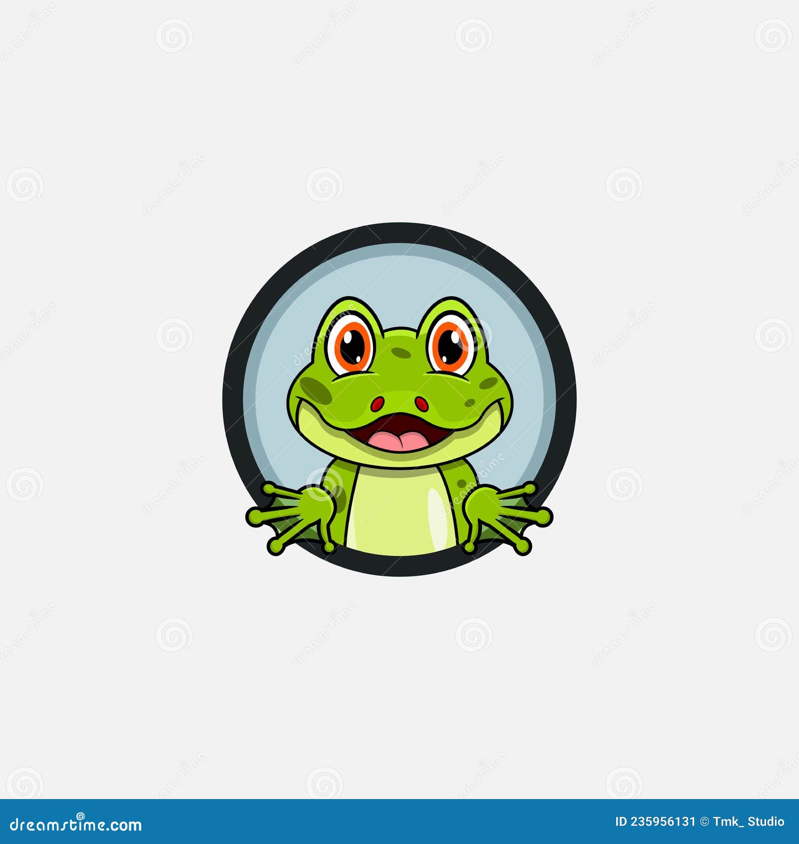 Funny Frog Head Character Design. Perfect for Logo, Label, Template and ...