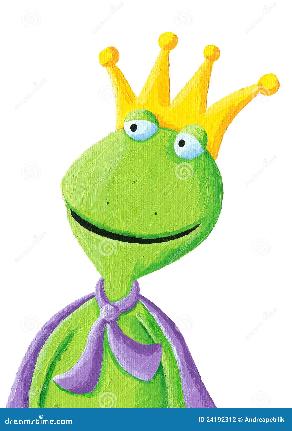 Funny Frog Prince stock illustration. Illustration of crouching - 24192312