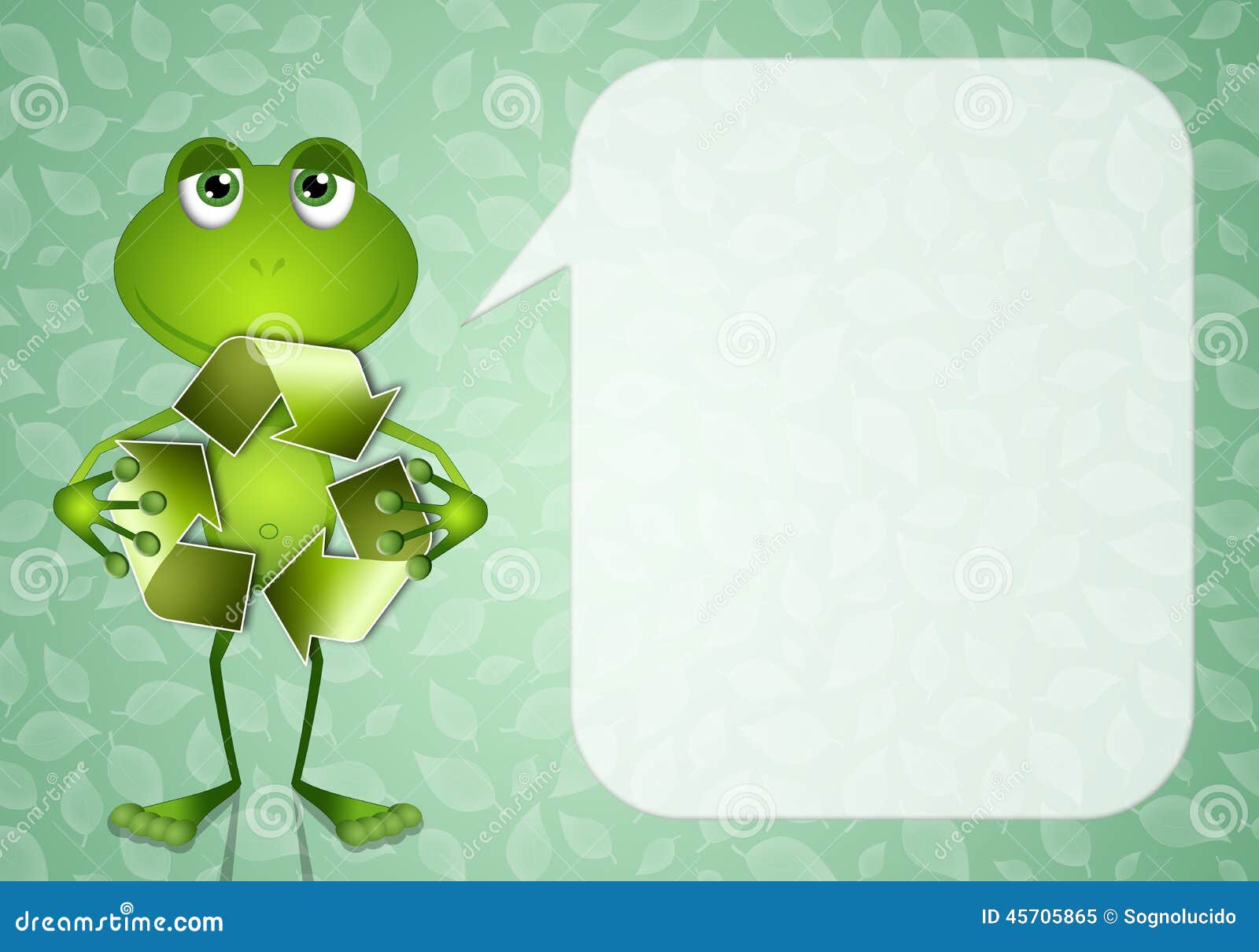 Funny Frog with Recycle Symbol Stock Illustration - Illustration of ...