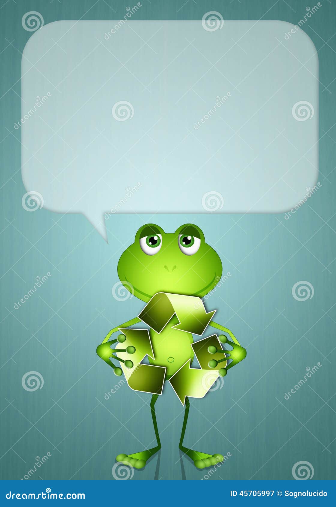 Funny Frog with Recycle Symbol Stock Illustration - Illustration of ...