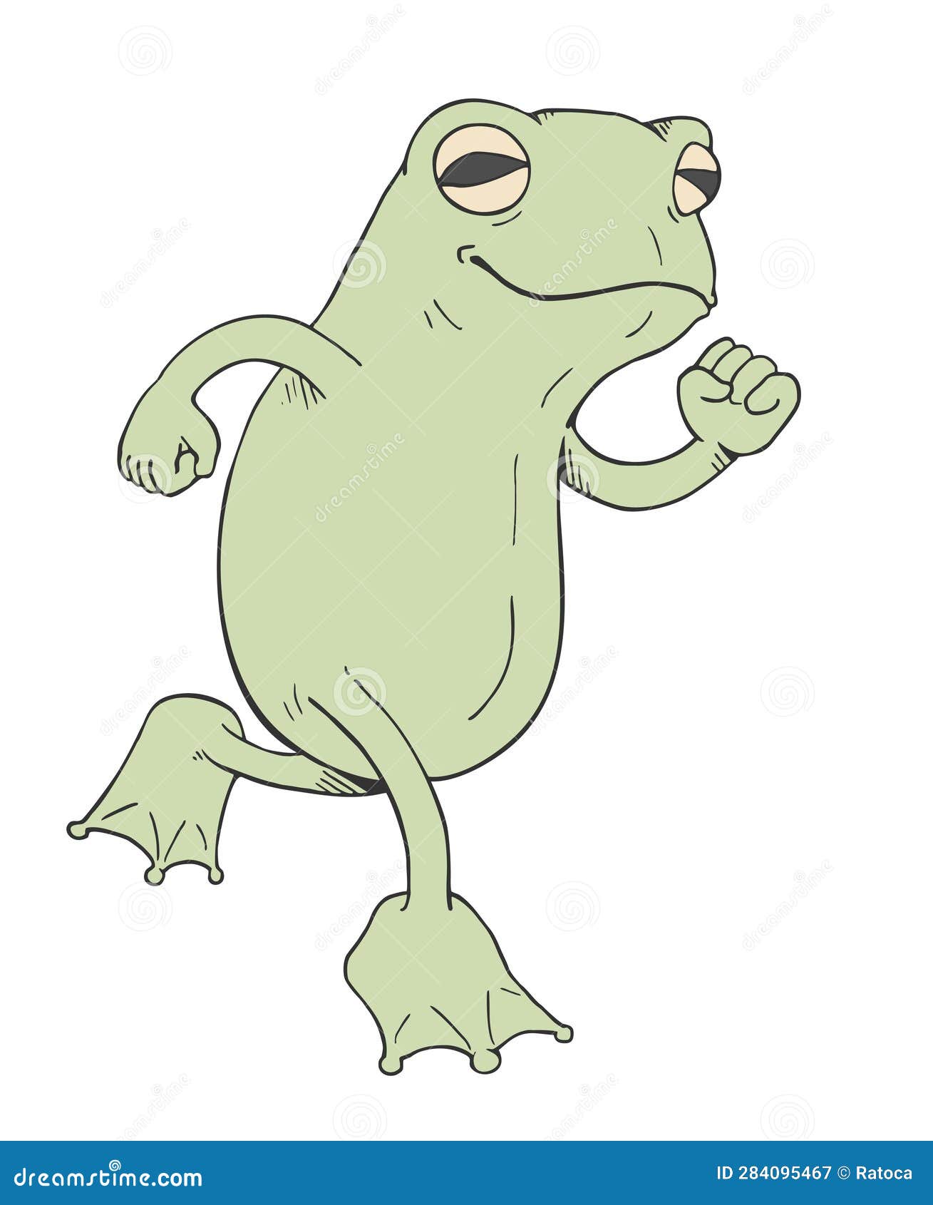 Funny frog running stock vector. Illustration of running - 284095467