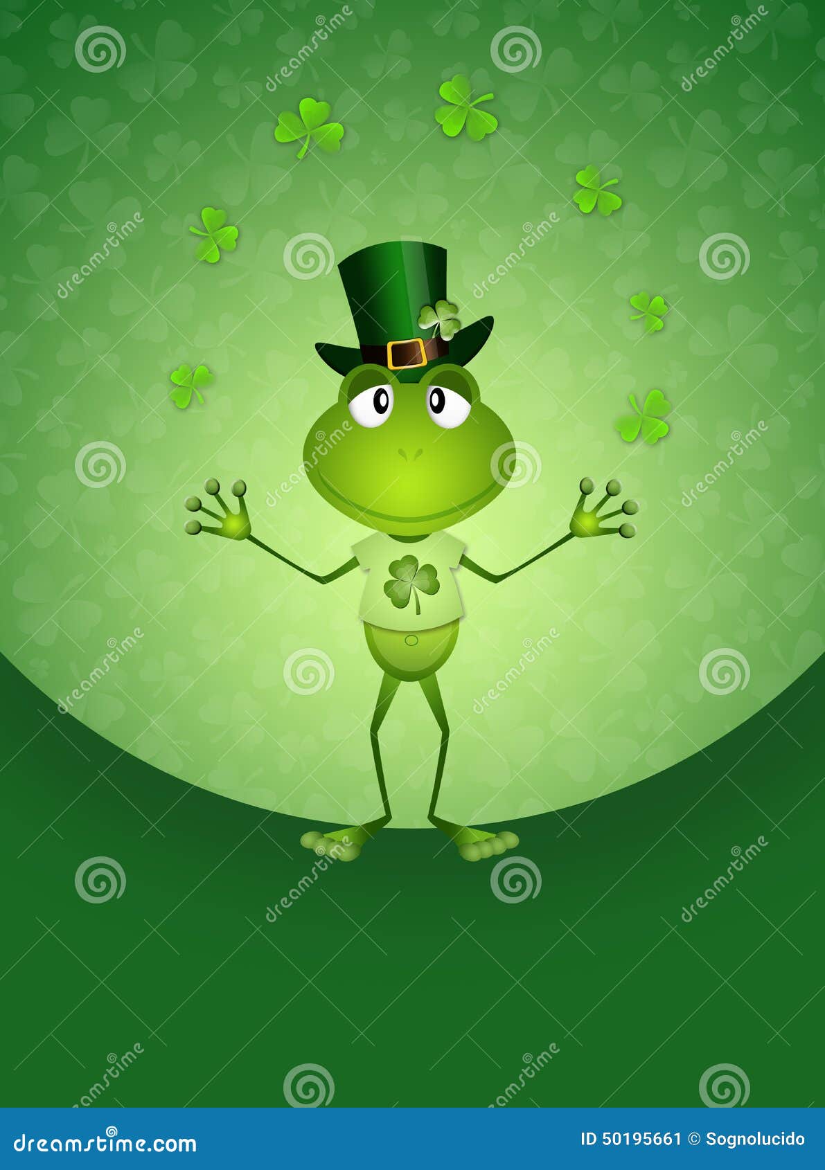 Funny Frog for St. Patrick S Day Stock Illustration - Illustration of ...