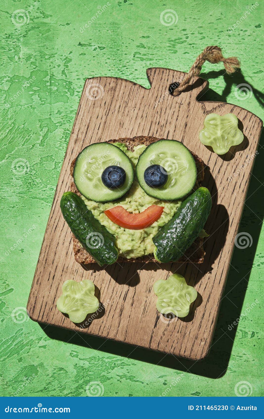 Frog Toast with Avocado stock photo. Image of vegan - 211465230