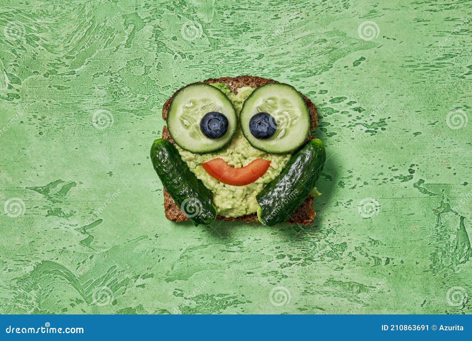 Frog Toast with Avocado stock image. Image of sandwich - 210863691