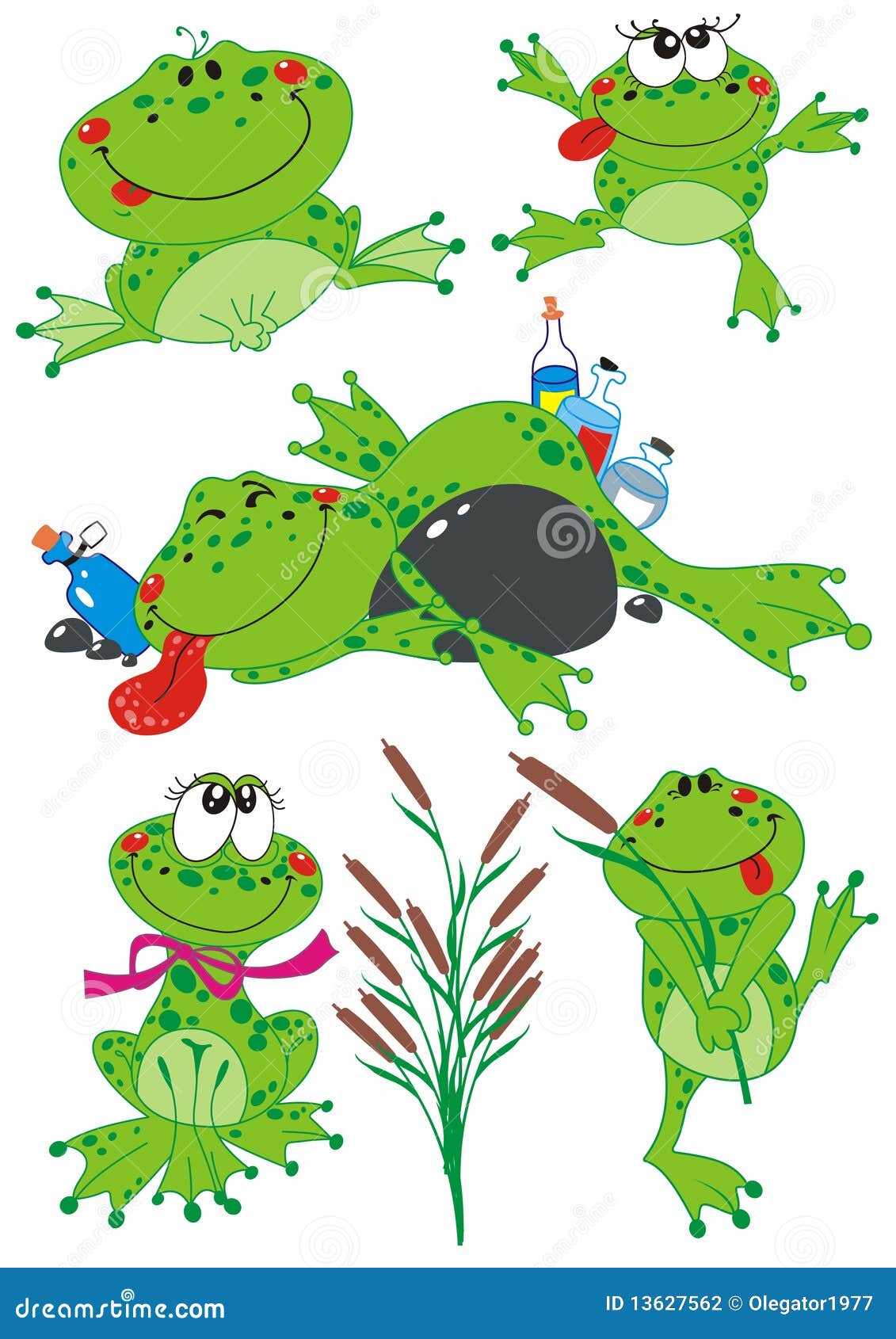 Funny Frogs Vector Illustration | CartoonDealer.com #13627562