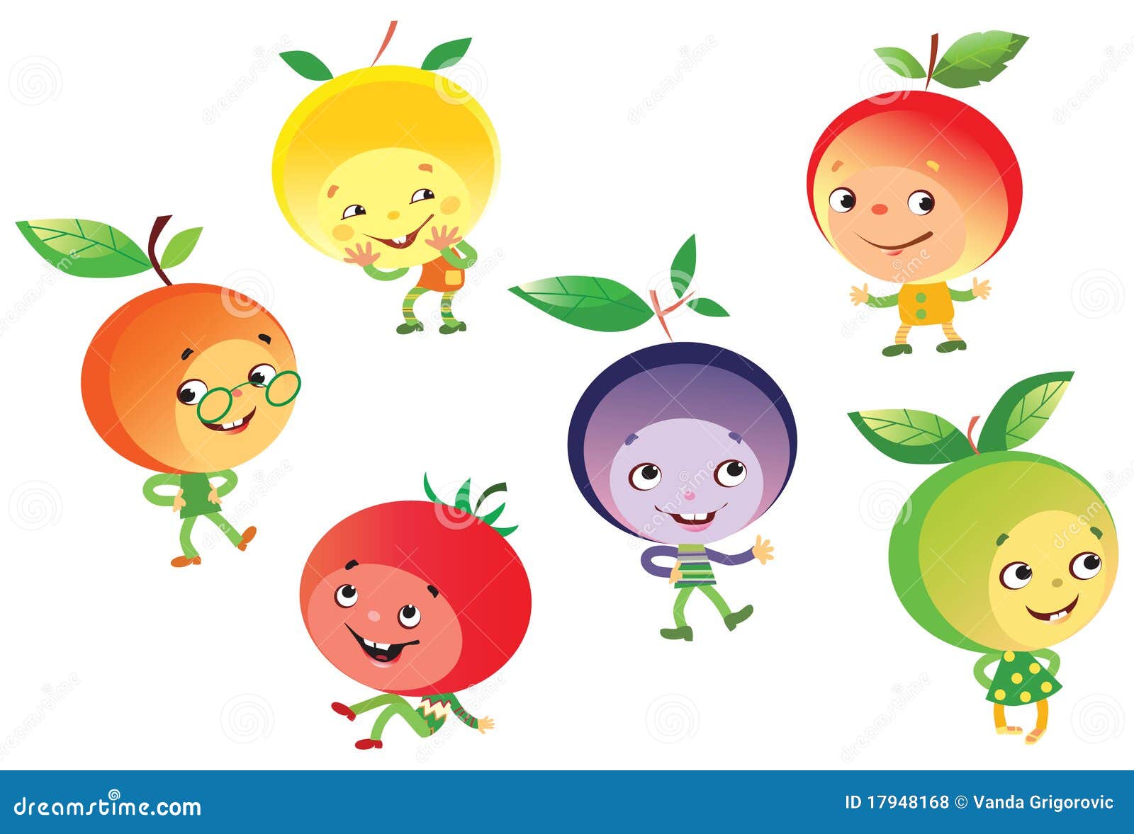 Funny fruit people stock vector. Illustration of organic - 17948168