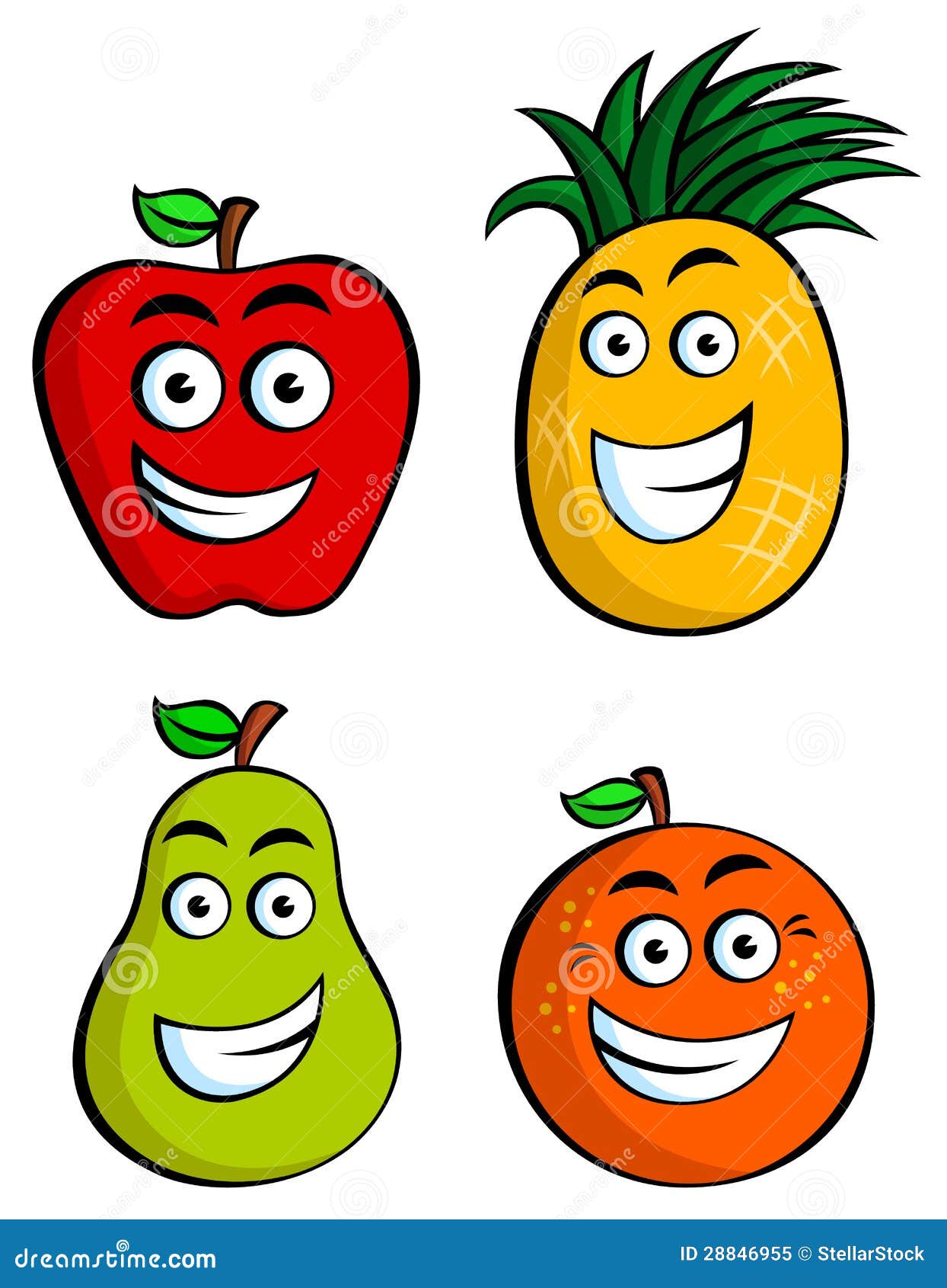 Funny Fruits stock vector. Illustration of making, pineapple - 28846955