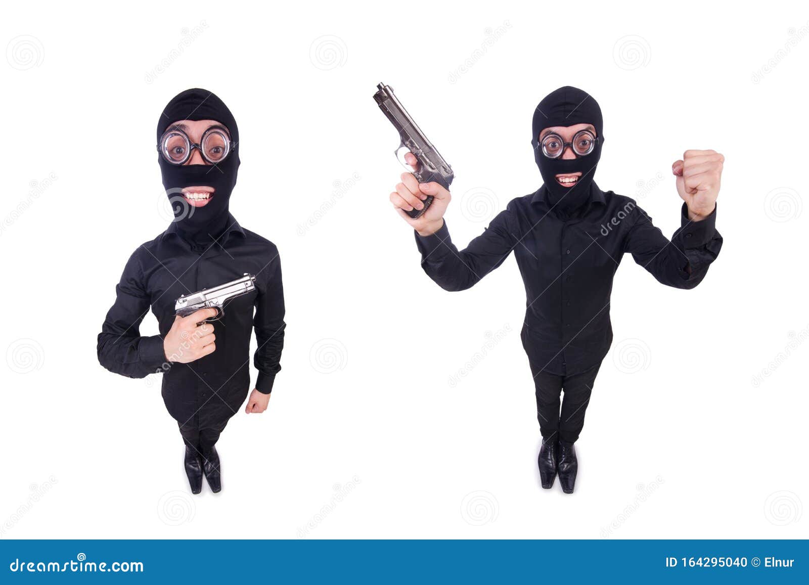Funny Gangster Isolated on the White Stock Photo - Image of mask, comic ...