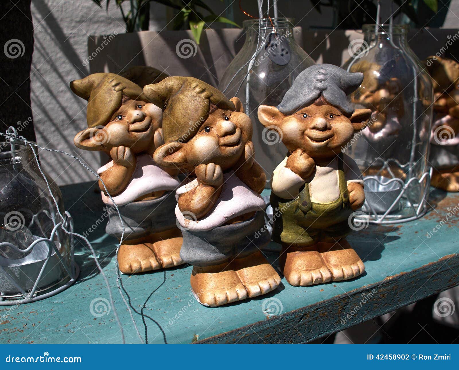 Gnome Dwarf Sculpture Thinking In The Garden Royalty-Free Stock Image ...