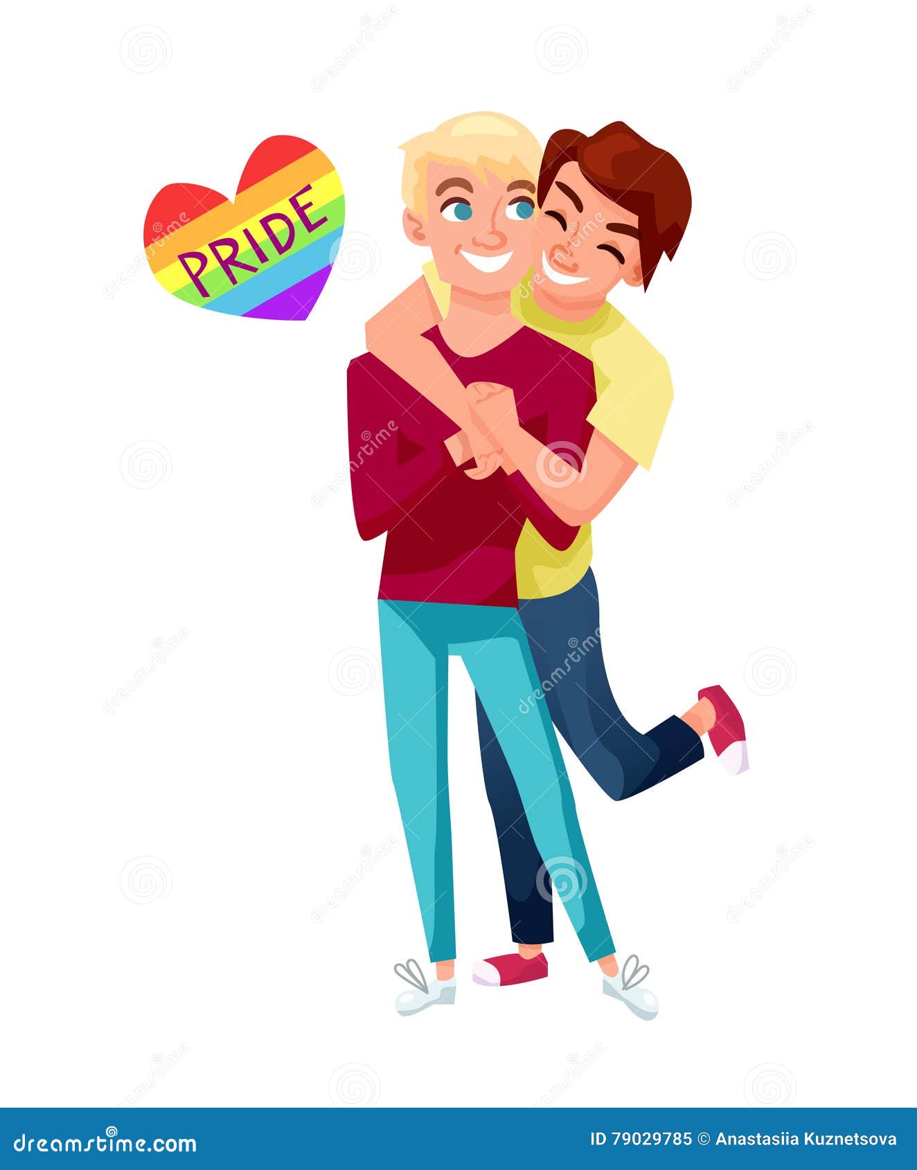 Funny Gay Couple Illustration Stock Vector Illustration Of Human