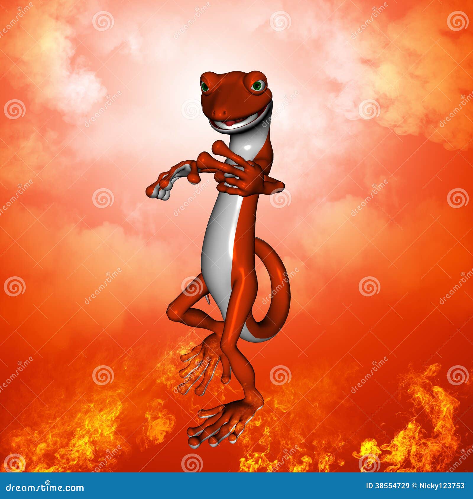 Fire Gecko Lizard Esport Logo Vector Cartoon Mascot Design ...
