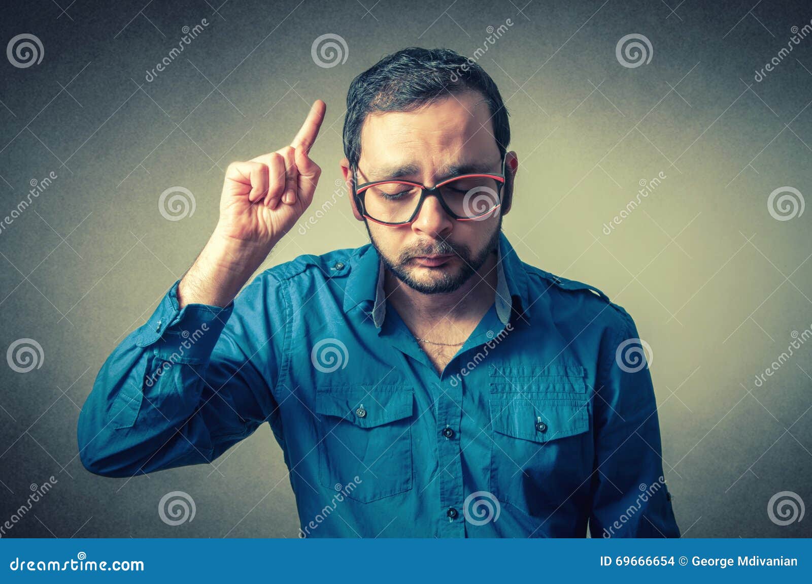 Funny geek with glasses stock photo. Image of imagination - 69666654