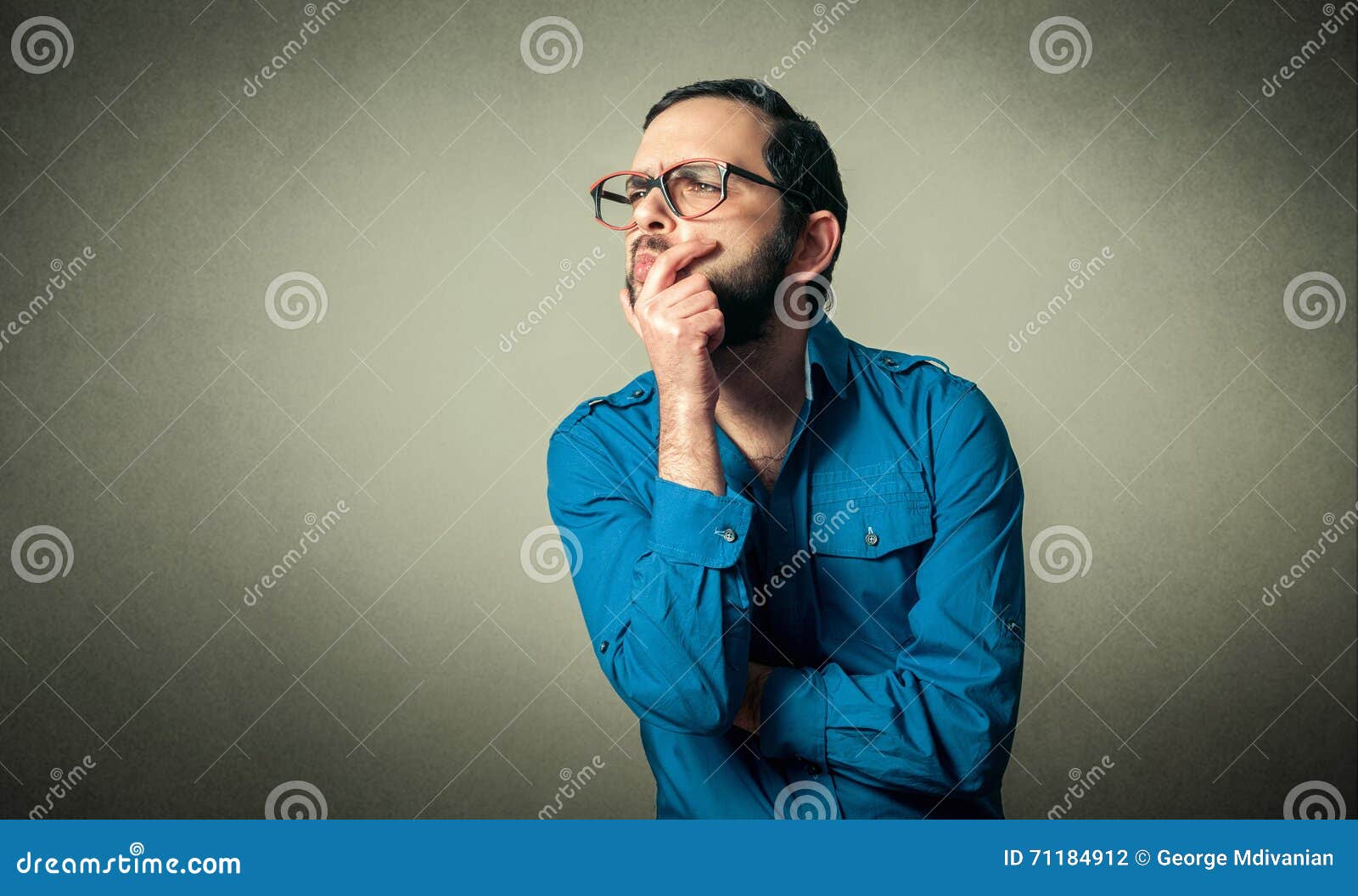 Funny geek with glasses stock photo. Image of business - 71184912