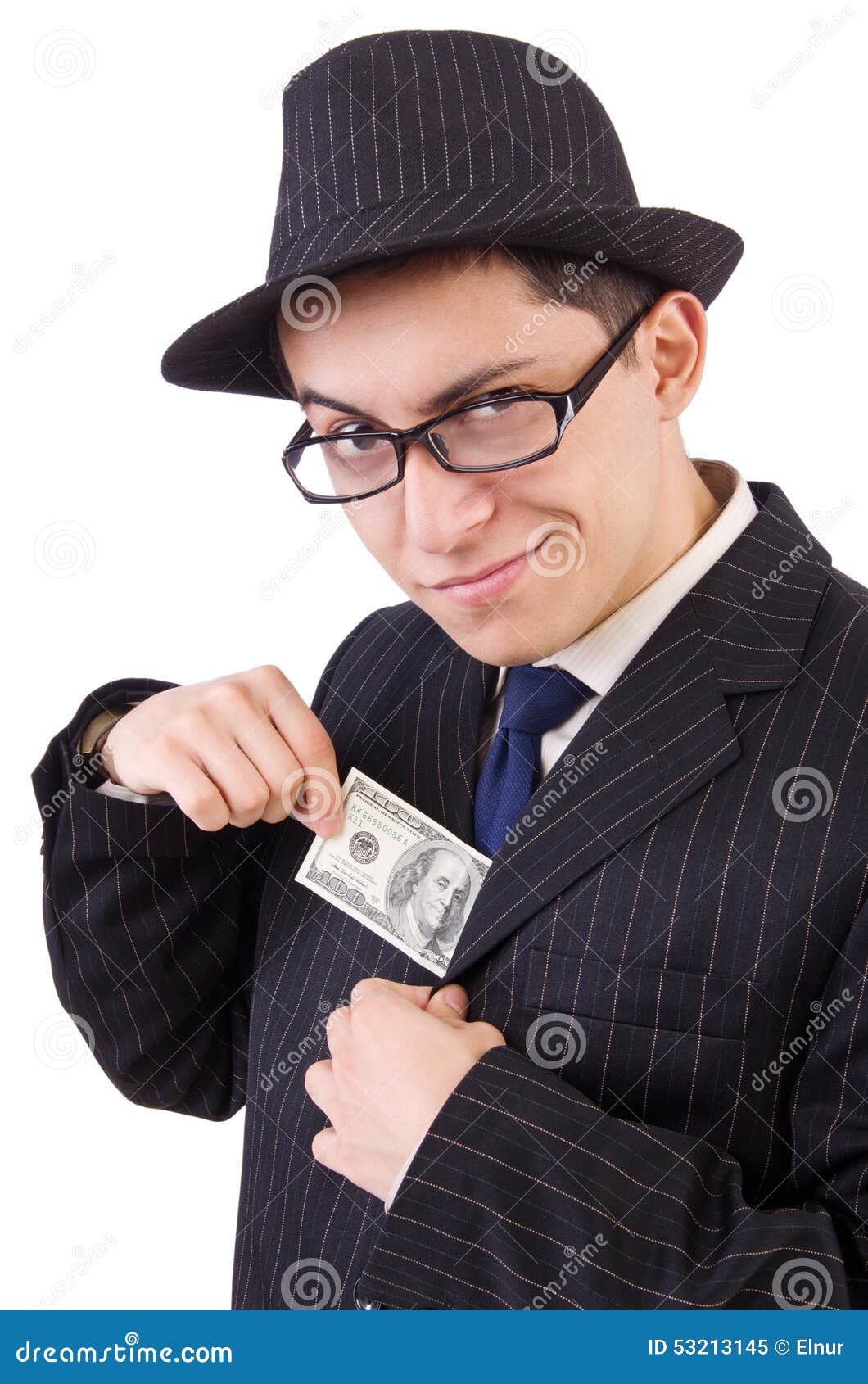 Funny Gentleman in Striped Suit Isolated on White Stock Image - Image ...