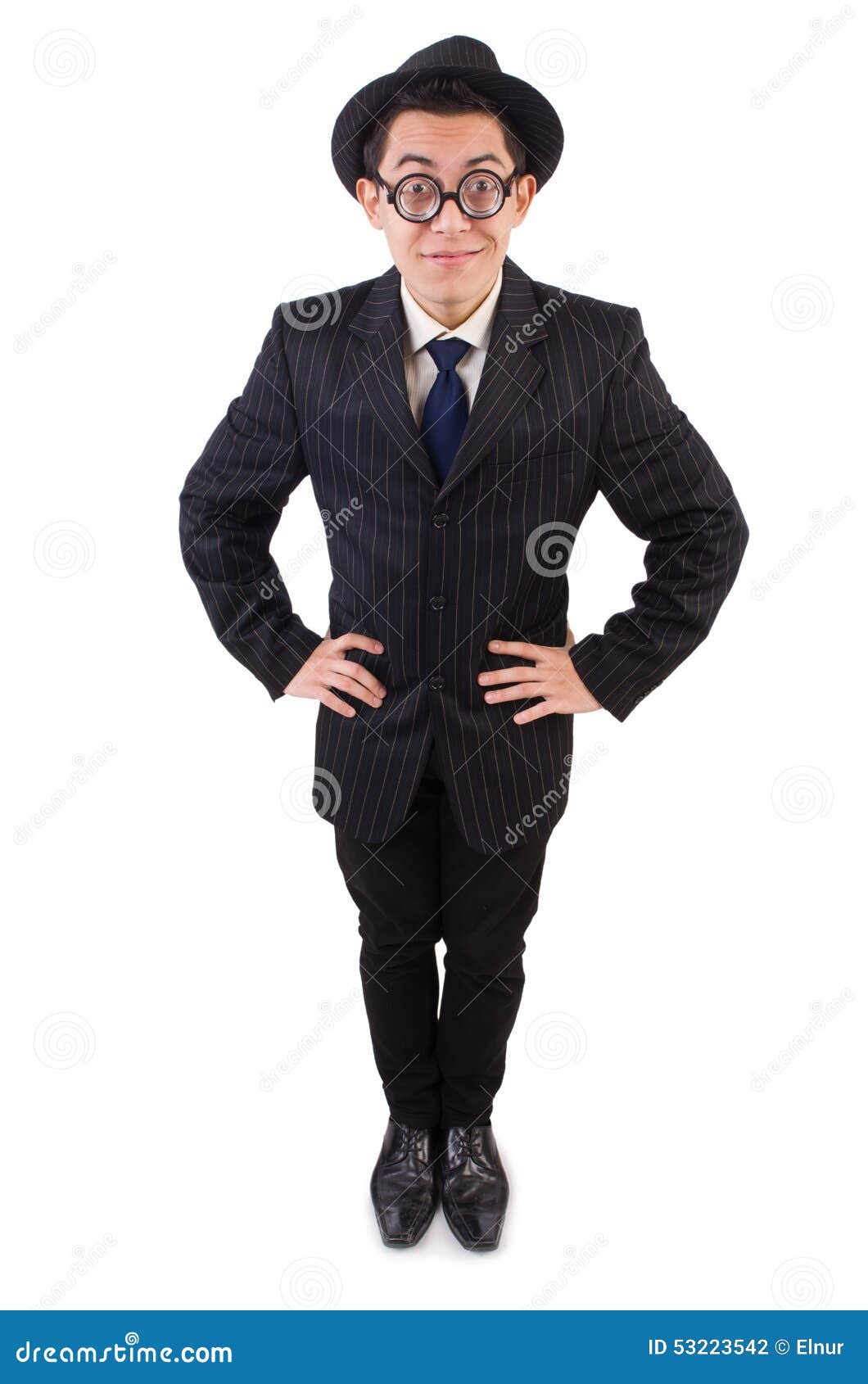 Funny Gentleman in Striped Suit Isolated on White Stock Photo - Image ...