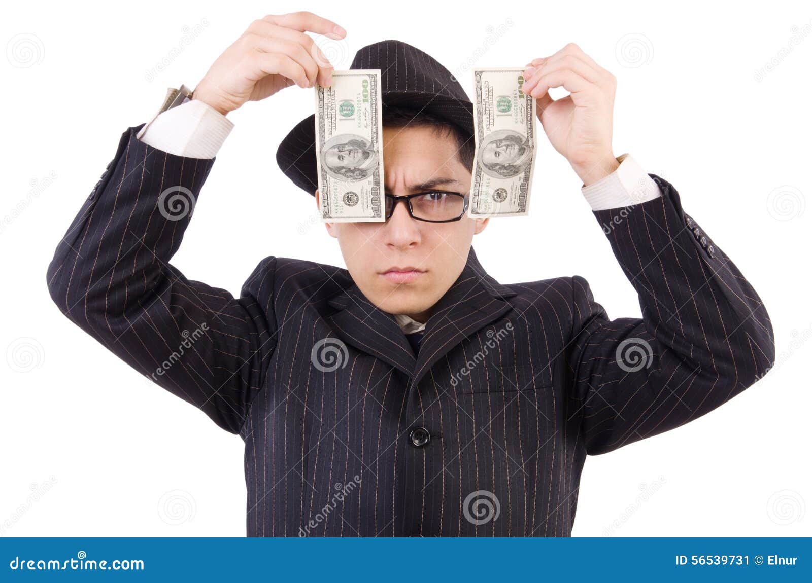 Funny Gentleman in Striped Suit Isolated on the Stock Image - Image of ...