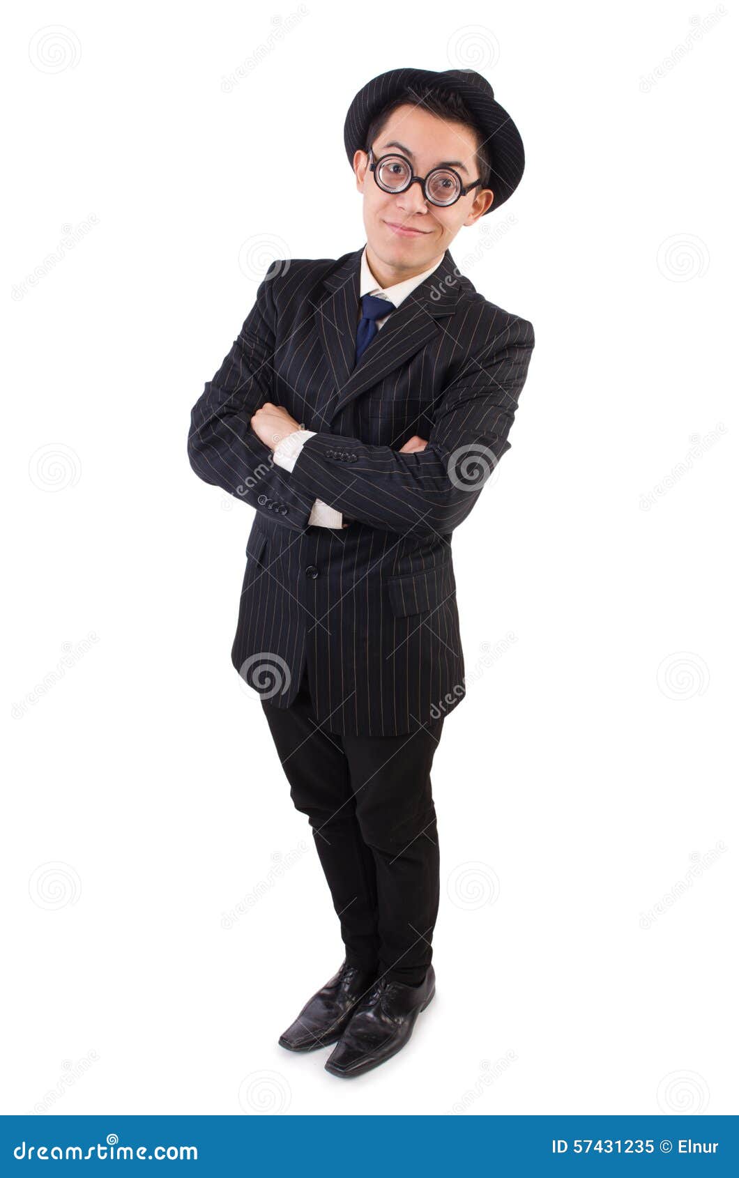 Funny Gentleman in Striped Suit Isolated on the Stock Image - Image of ...
