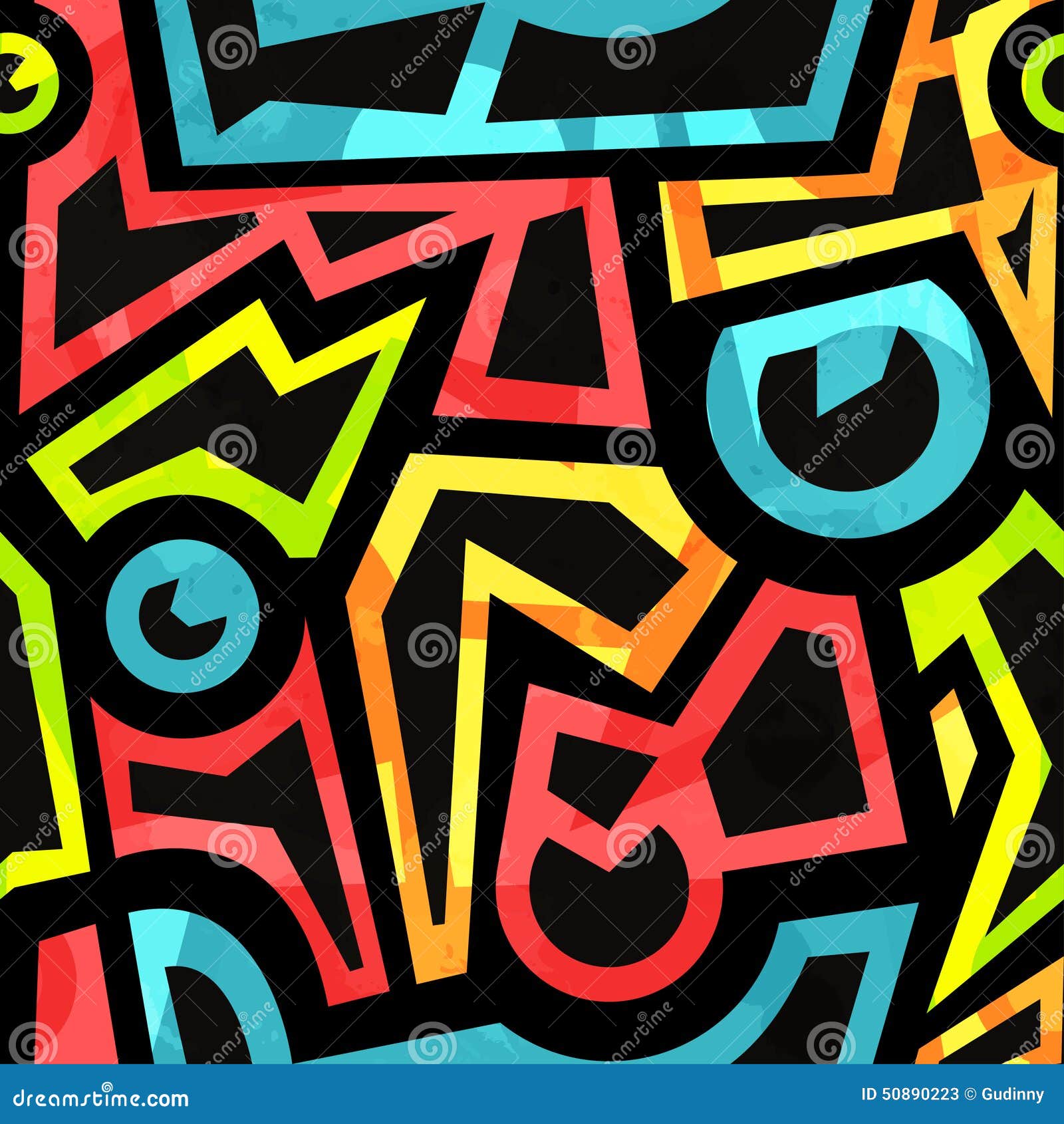 Funny Geometric Seamless Pattern Stock Vector - Illustration of graphic ...