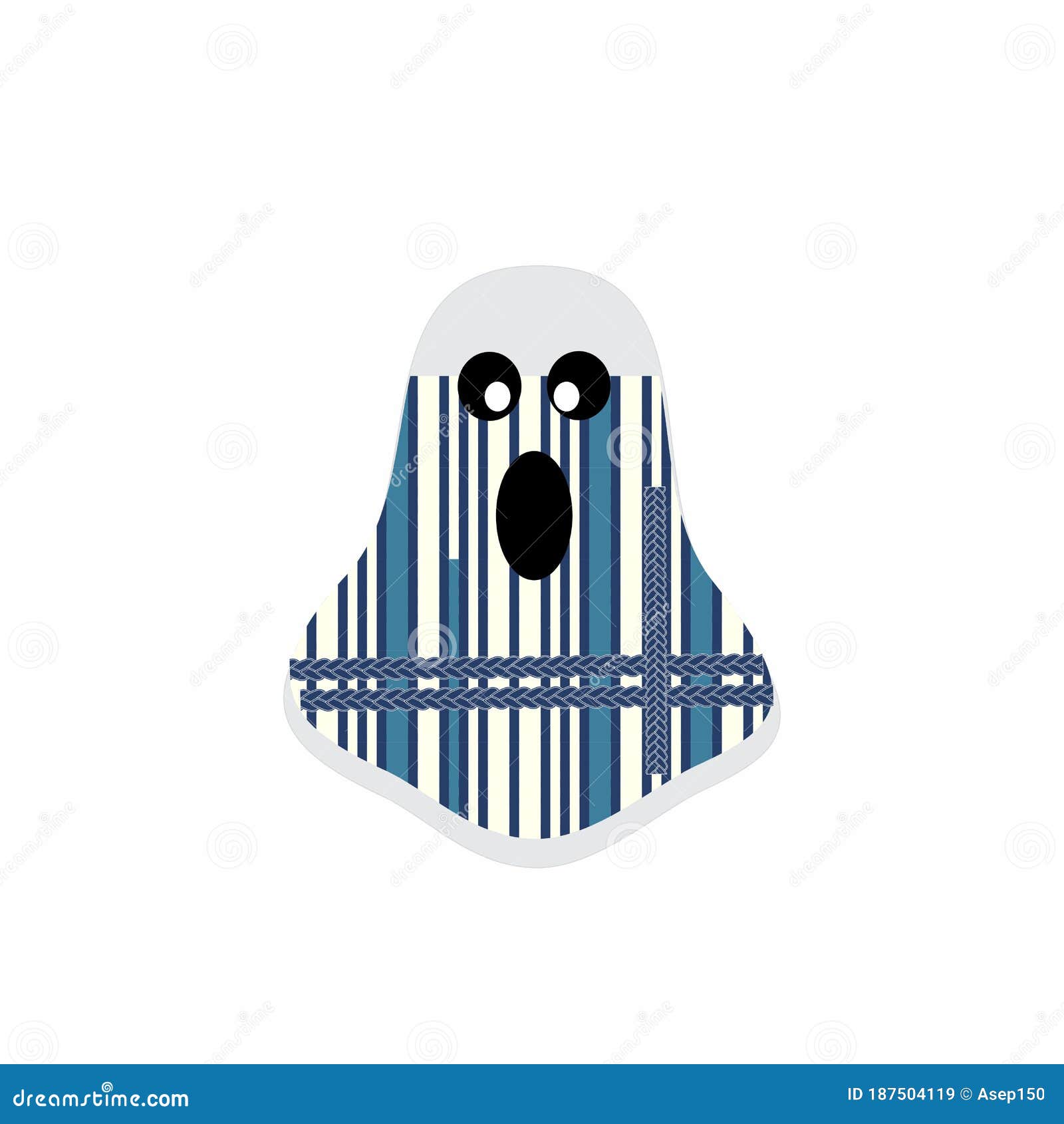 Funny Ghost Party Costume Logo and Icon Illustration Stock Vector ...