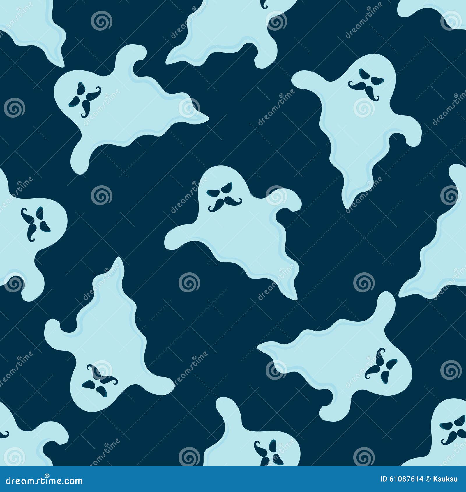 Funny Ghost Seamless Pattern Stock Vector - Illustration of design ...