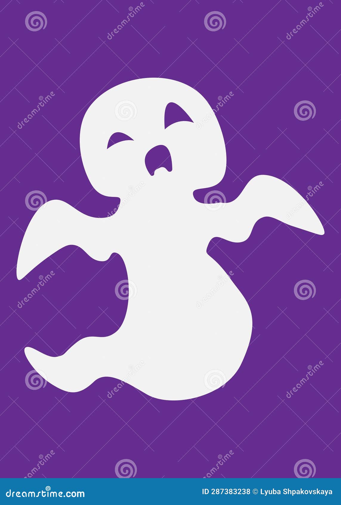 Funny Ghost Vector Illustrations on Halloween. Picture for Party Decor ...