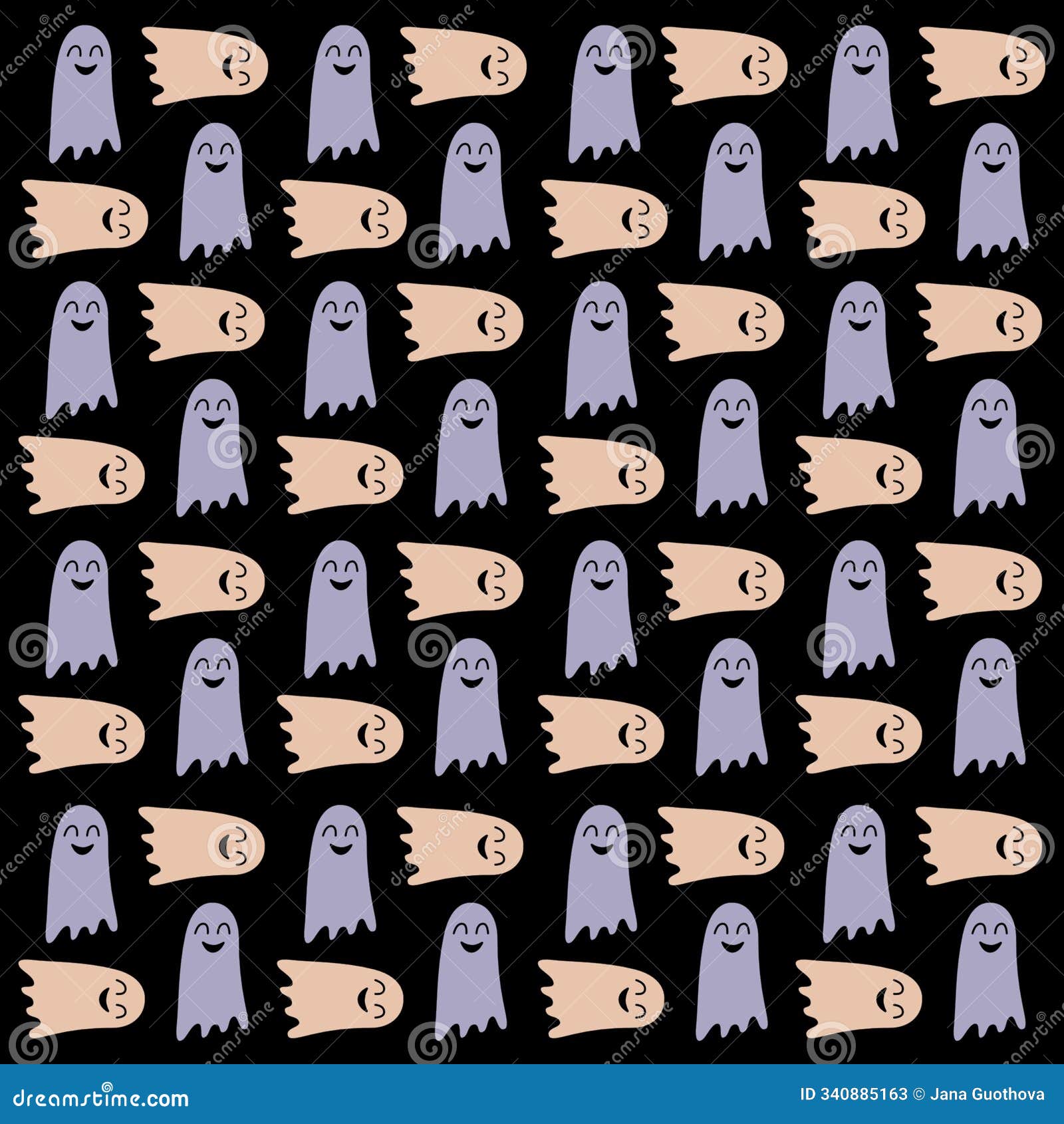 FUNNY GHOSTS HALLOWEEN PATTERN TEXTURE WALLART Stock Vector ...
