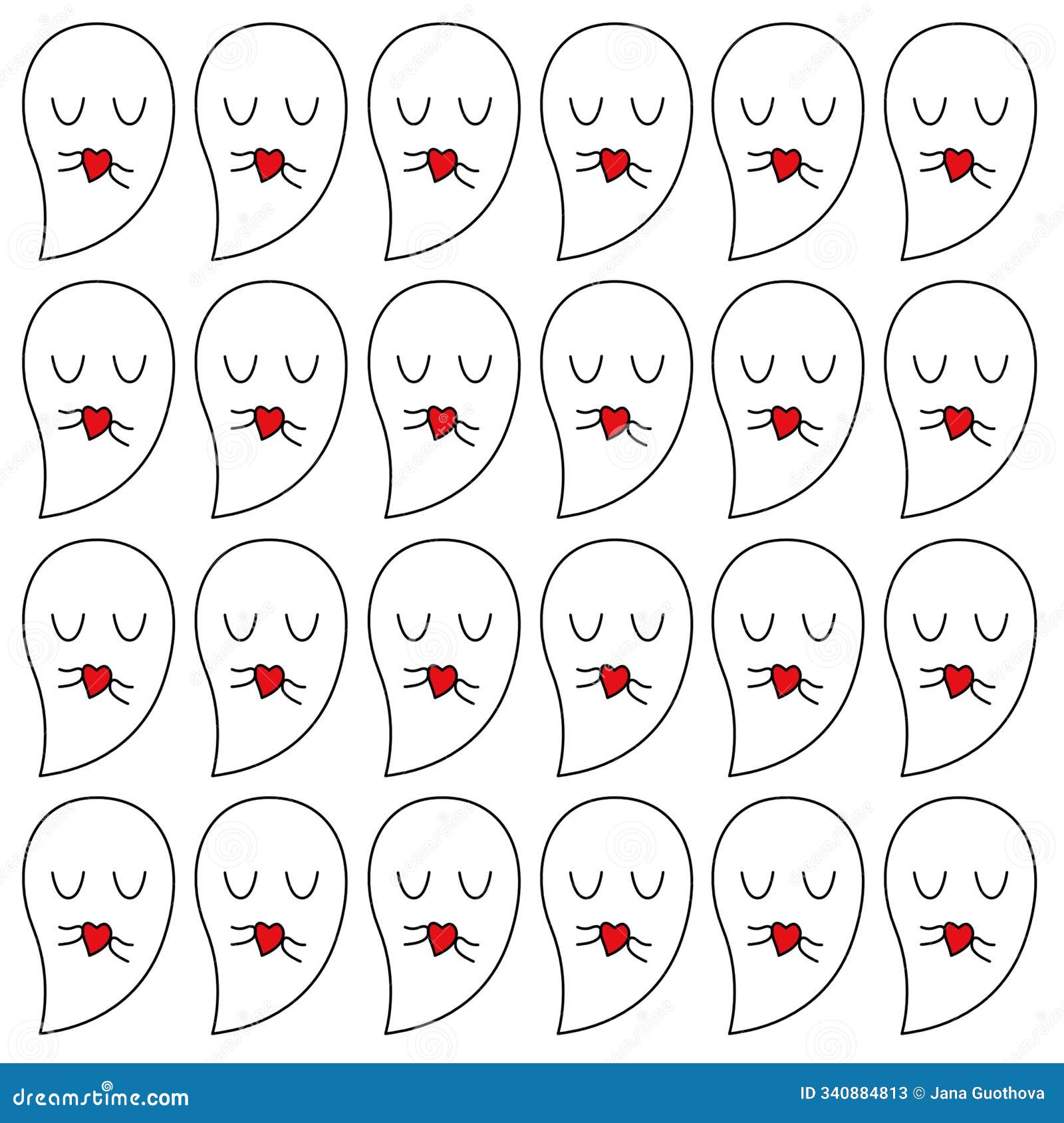 FUNNY GHOSTS HALLOWEEN PATTERN TEXTURE WALLART Stock Vector ...