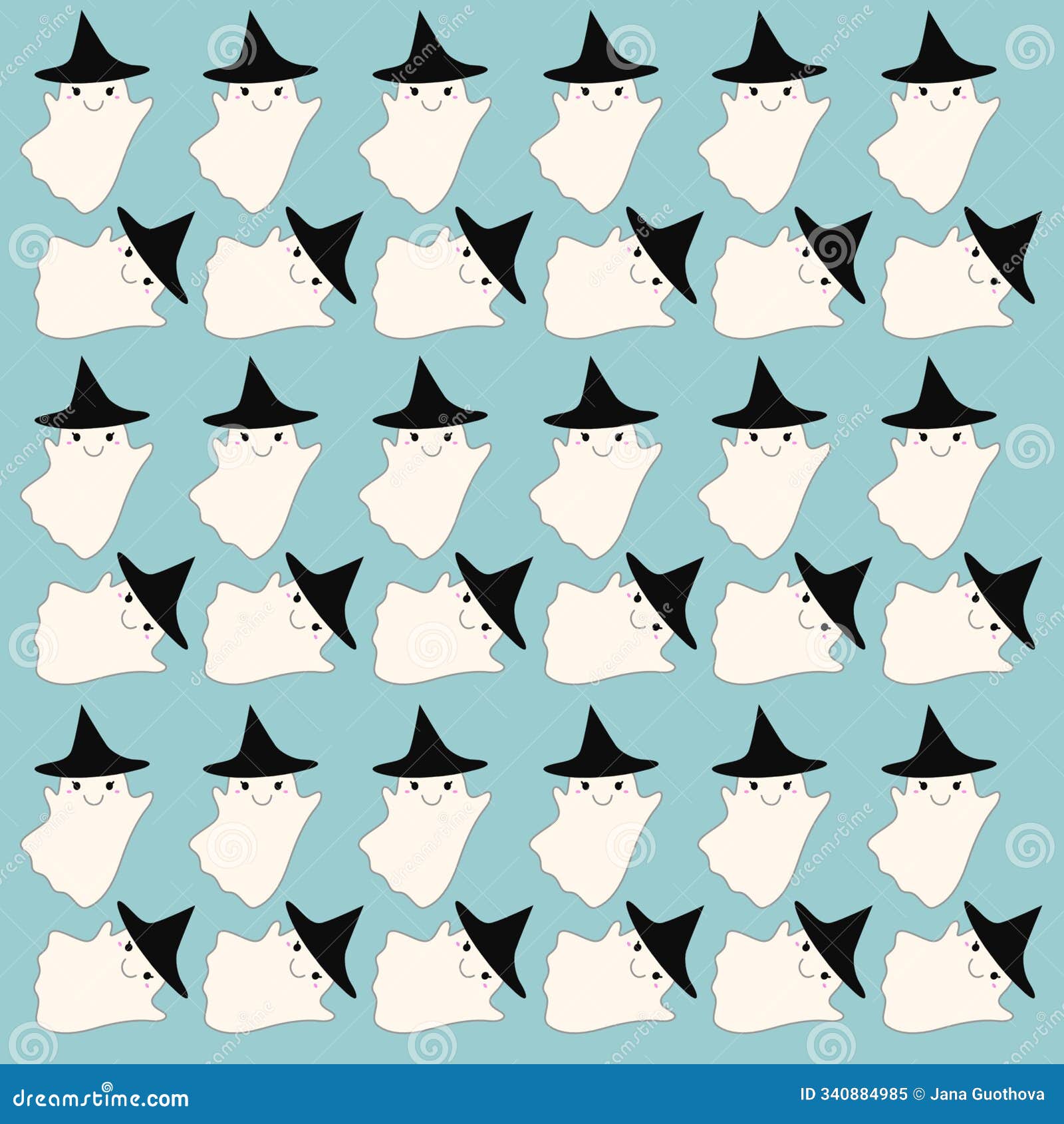 FUNNY GHOSTS HALLOWEEN PATTERN TEXTURE WALLART Stock Vector ...