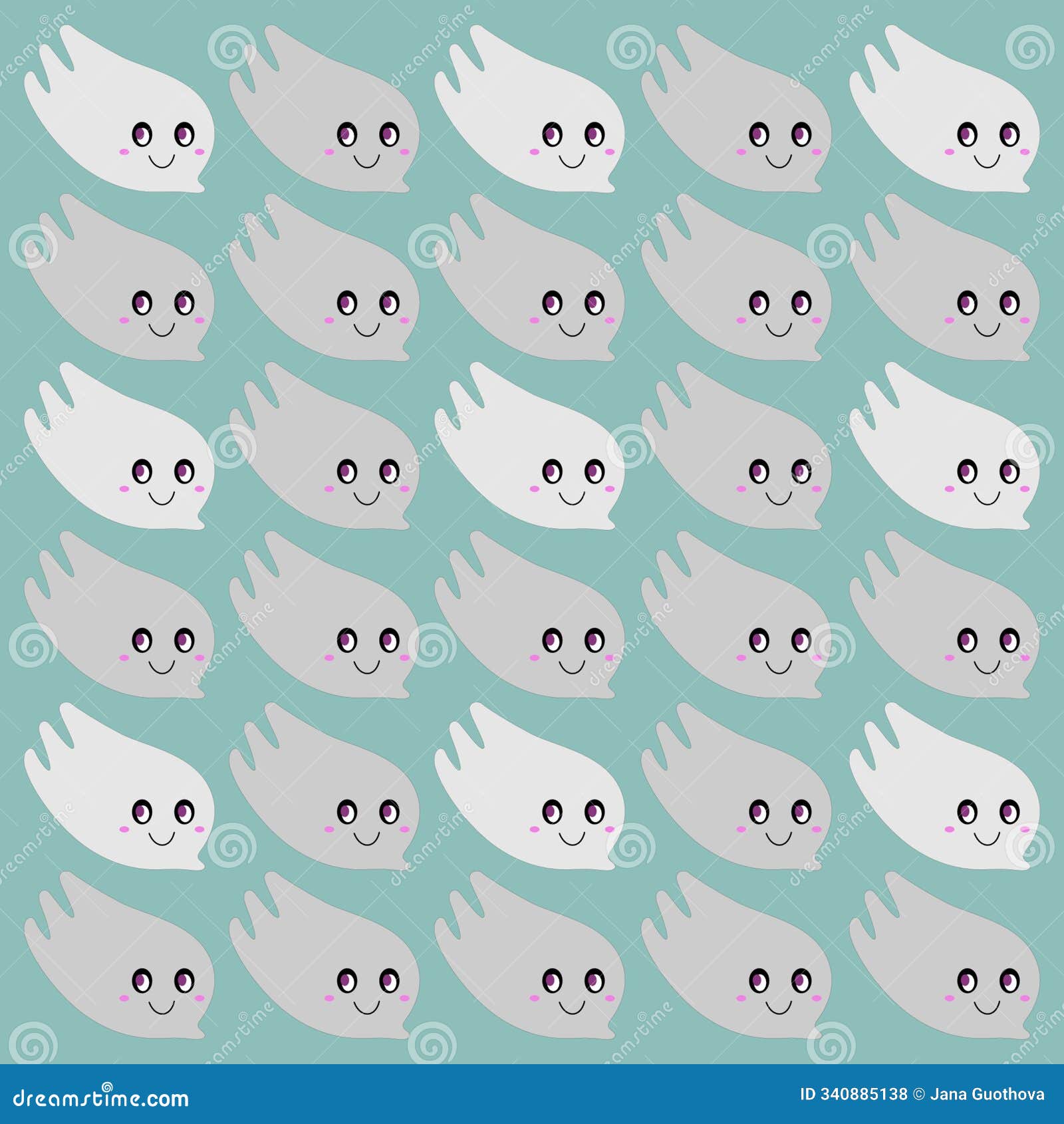 A Set Of Ghosts For Halloween. A Collection Of Mystical Ghosts ...