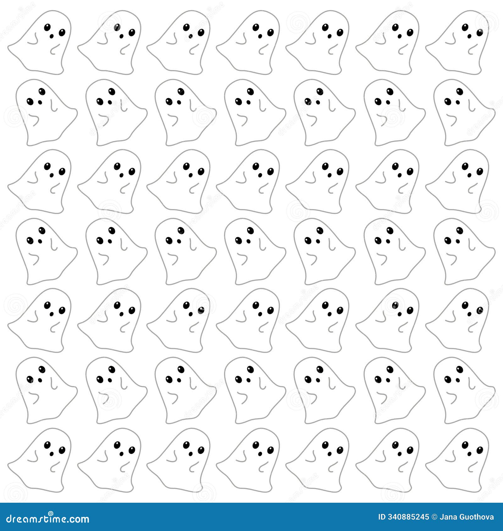 FUNNY GHOSTS HALLOWEEN PATTERN TEXTURE WALLART Stock Vector ...