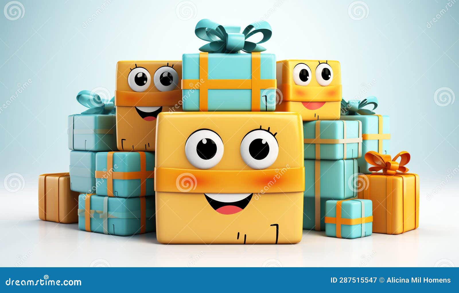 Funny Gift Box with Smiling Face. AI Generated Stock Illustration ...