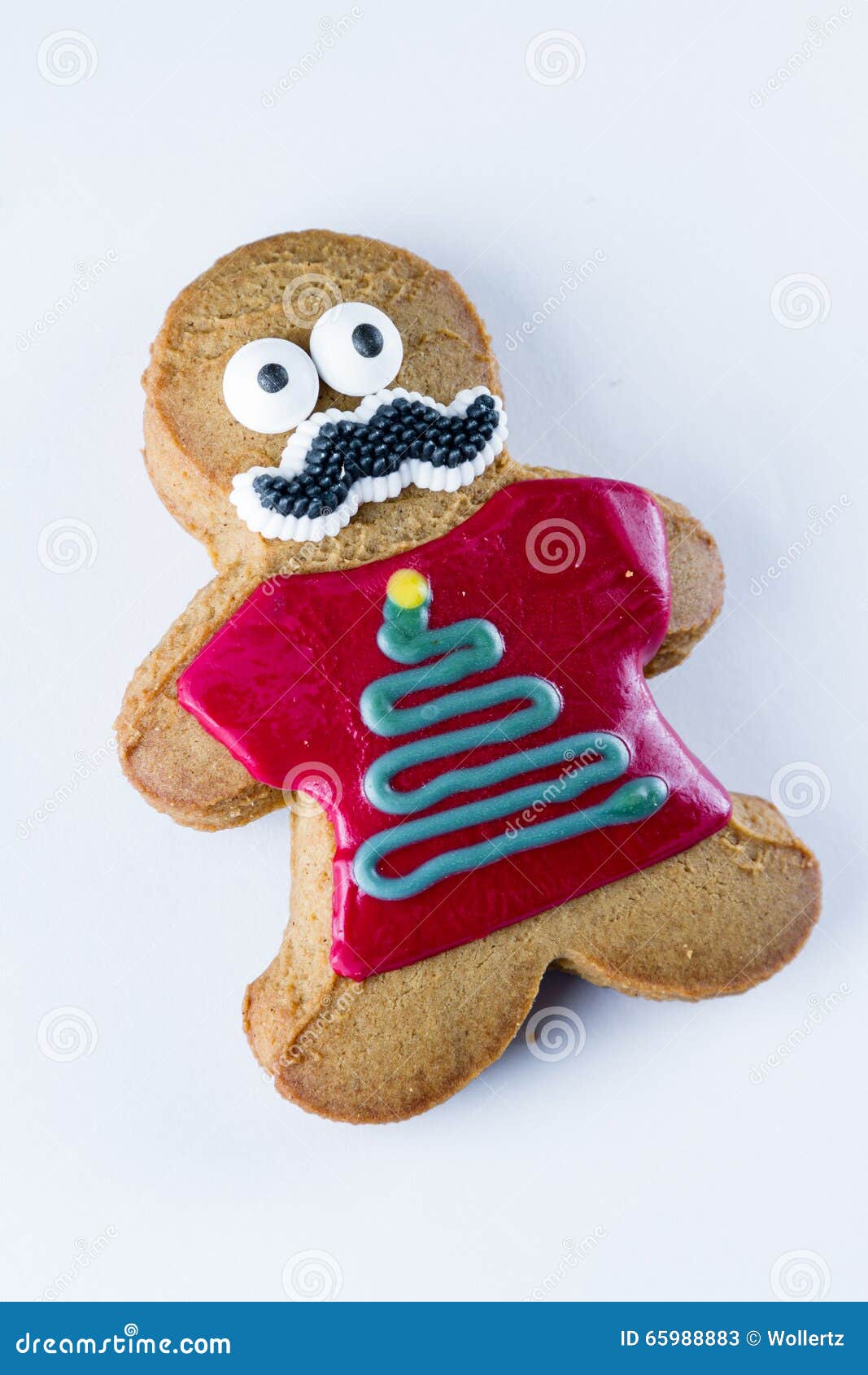 Funny Gingerbread Cookie on a White Background Stock Image - Image of ...
