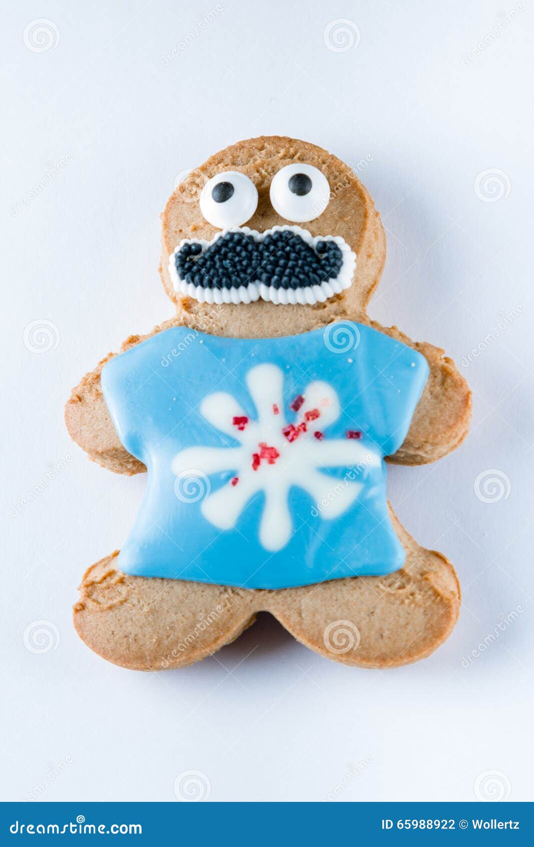 Funny Gingerbread Cookie on a White Background Stock Photo - Image of ...