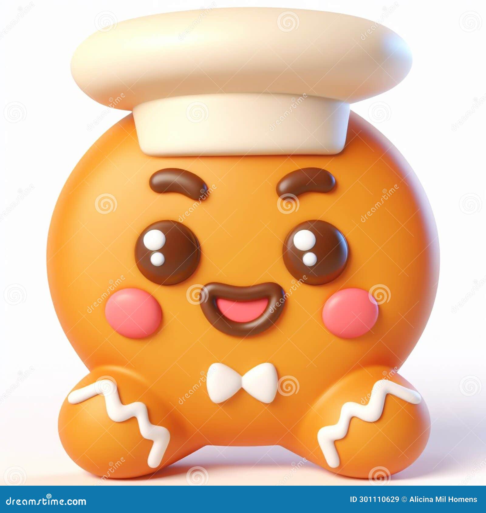 Funny Gingerbread Man Cartoon. AI Generated Stock Illustration ...