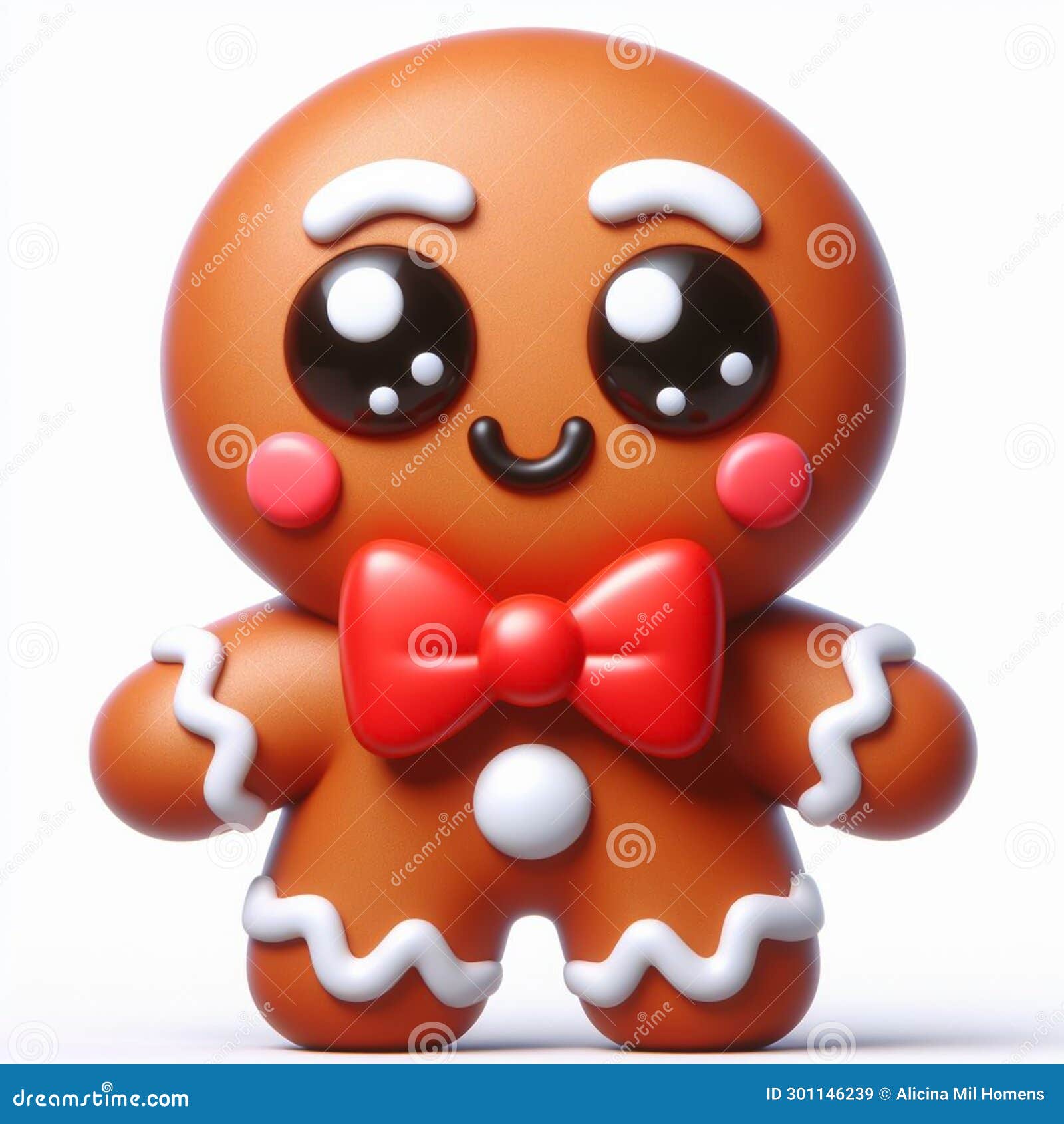 Funny Gingerbread Man Cartoon. AI Generated Stock Illustration ...