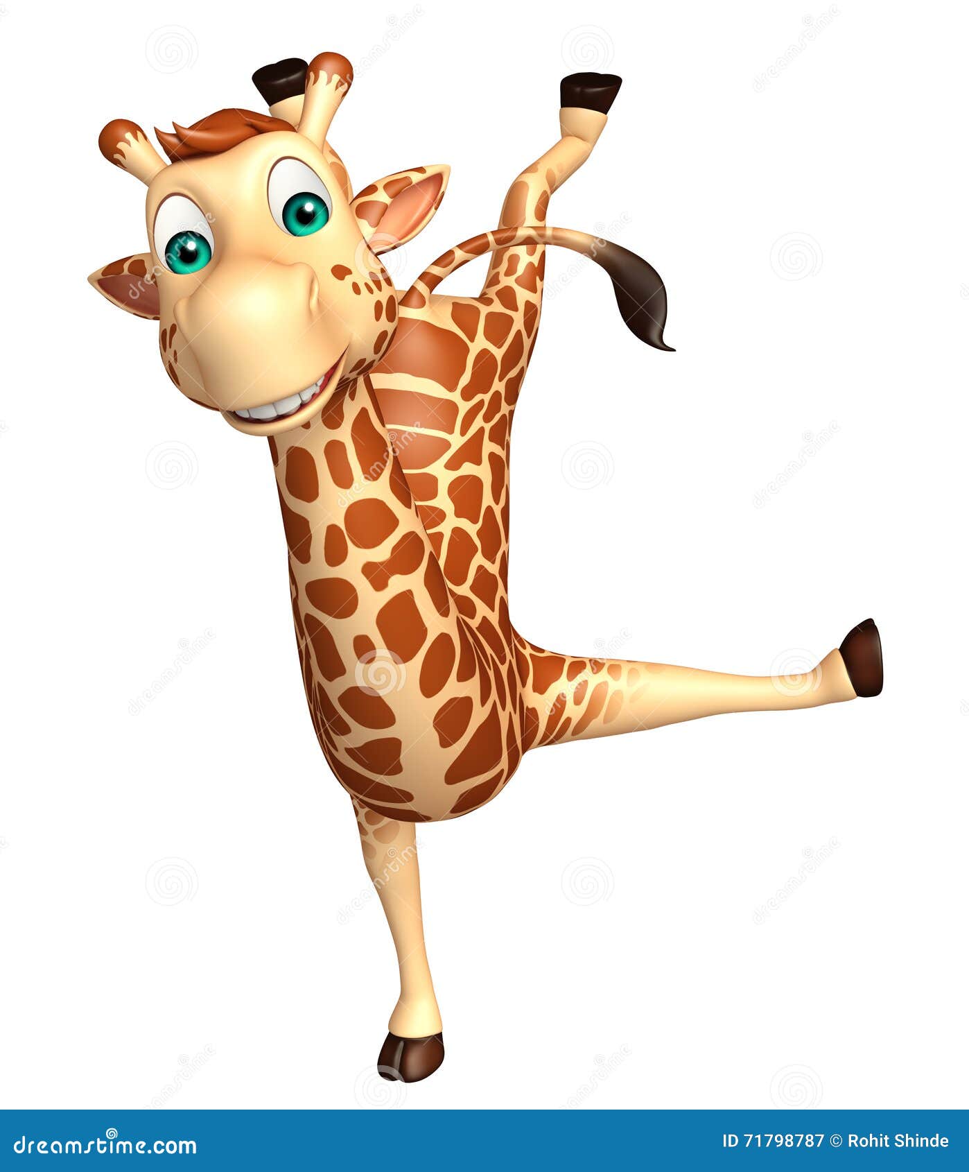 Funny Giraffe Cartoon Character Stock Illustration - Illustration of ...