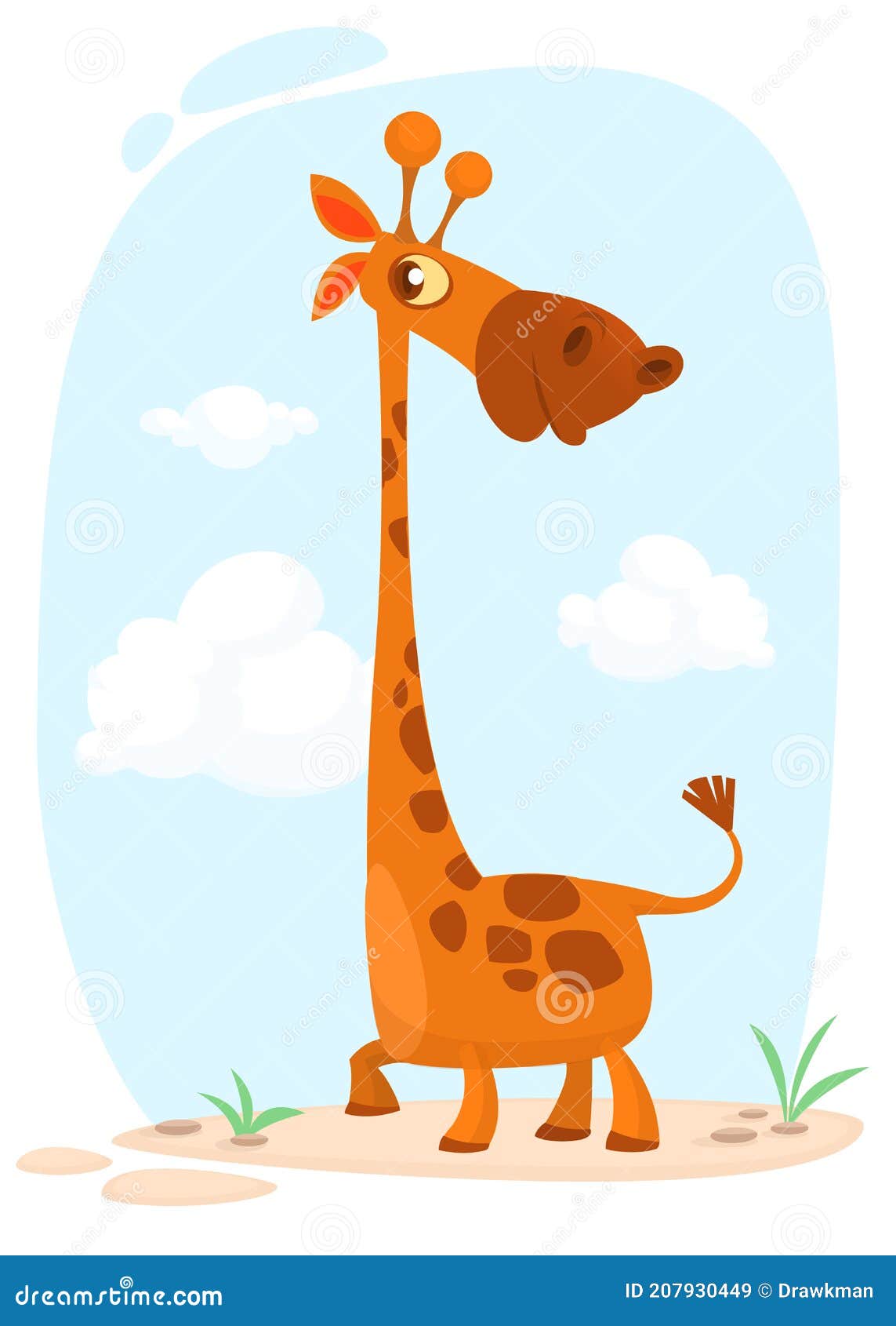 Funny Giraffe Cartoon Design. Vector Illustration Stock Vector ...