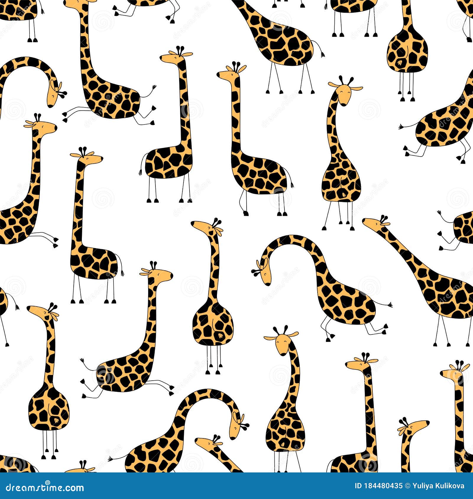 Giraffes Seamless Pattern, Nursery Adorable Fabric Print. Children ...