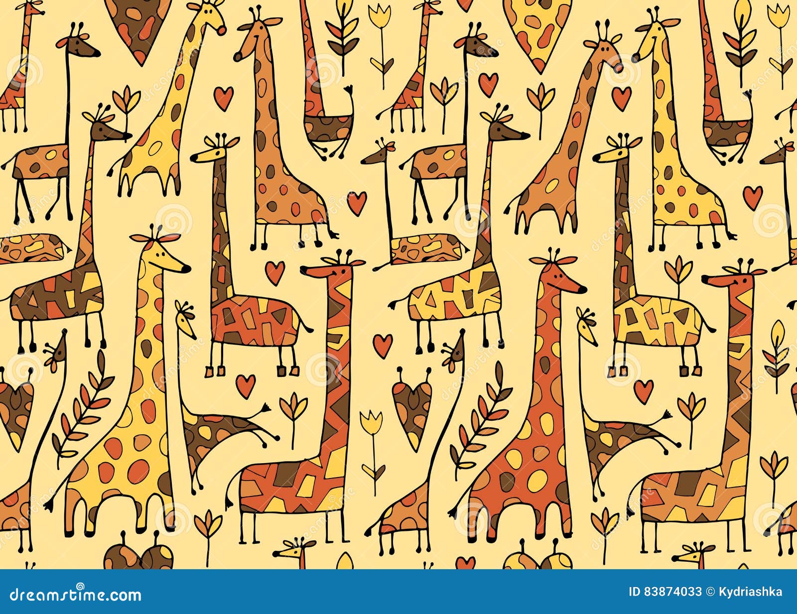 Giraffes. A Sketch By Hand. Pencil Drawing Vector Illustration ...
