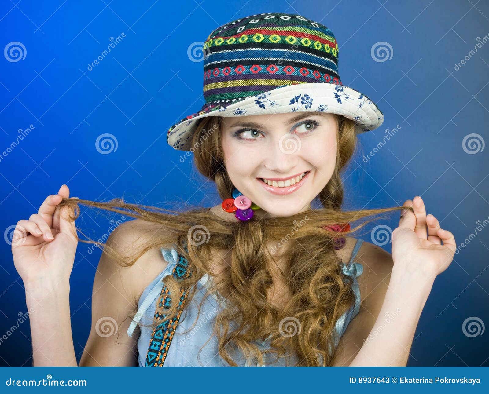 Funny girl stock image. Image of color, colourful, blue - 8937643
