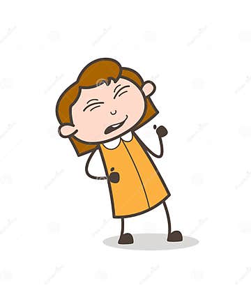 Funny Girl Grimacing Expression Vector Stock Illustration ...