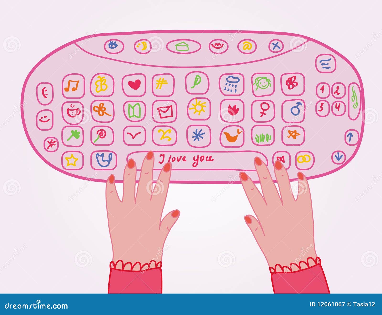 Funny girl keybord stock vector. Illustration of keyboard - 12061067