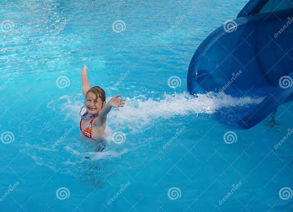 Funny girl in pool stock image. Image of floating, pool - 2683603