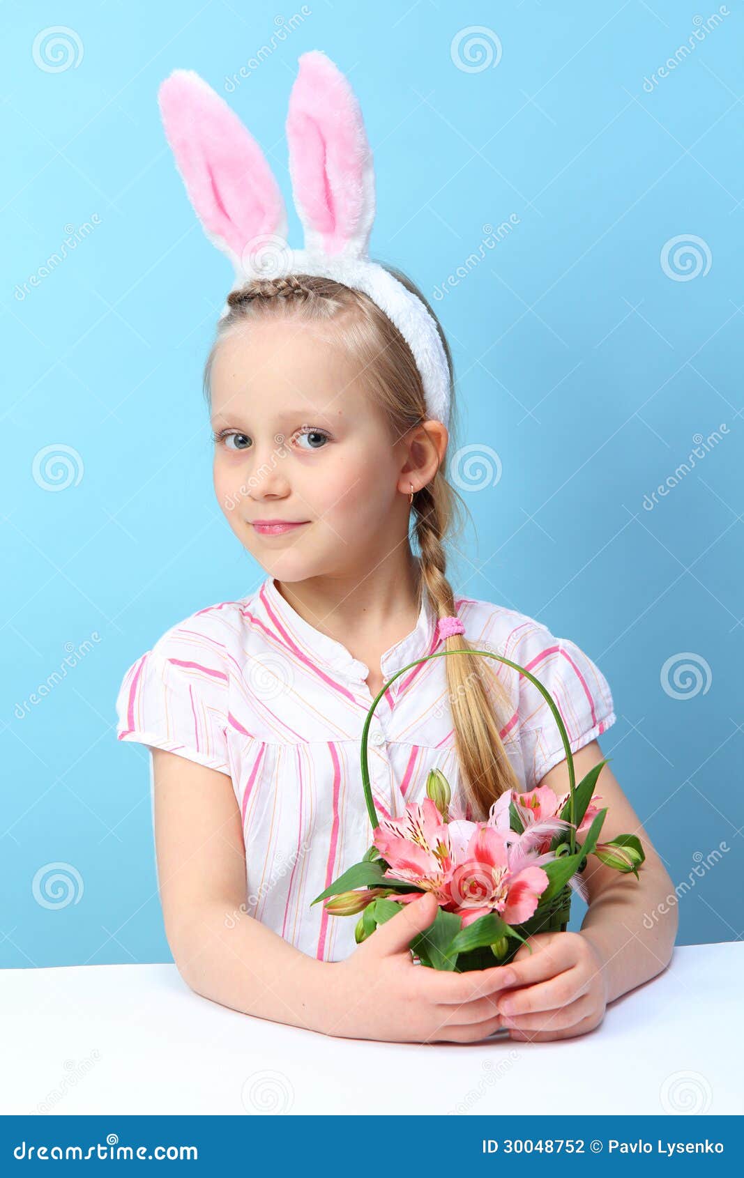 Girl with rabbit ears stock photo. Image of holiday, attractive - 30048752